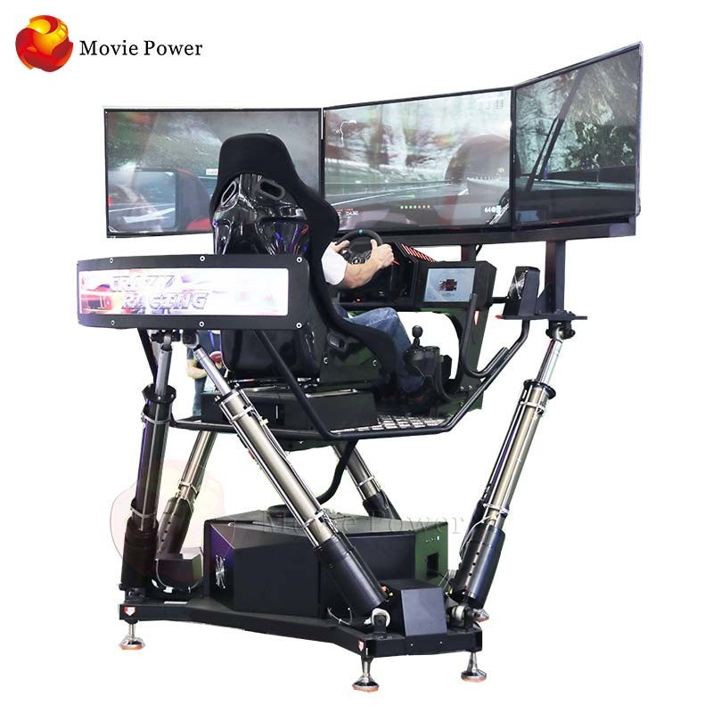 Fiberglass 9D Simulator , Dynamic Racing Game Machine 6 Dof 3 Screen ...