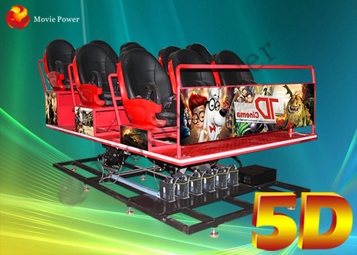 High Class 6 DOF Platform 5D Movie Theater , Bubble Lighting Snow 6D ...