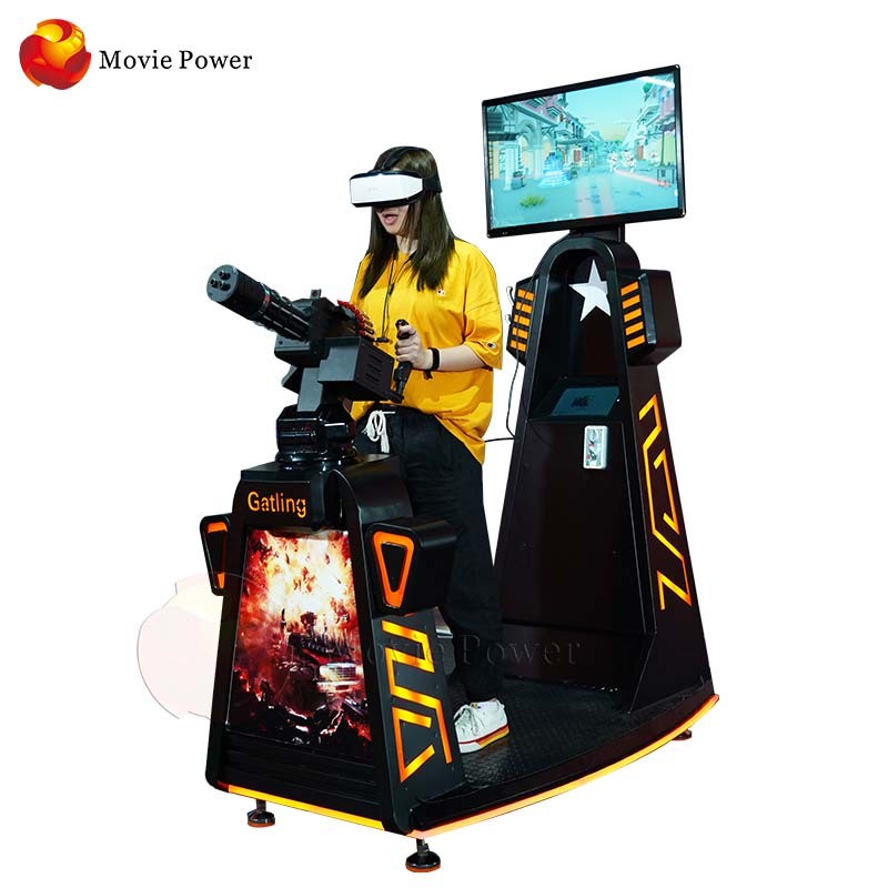 Black Color VR Gatling Simulator Virtual Reality Gun Shooting Game